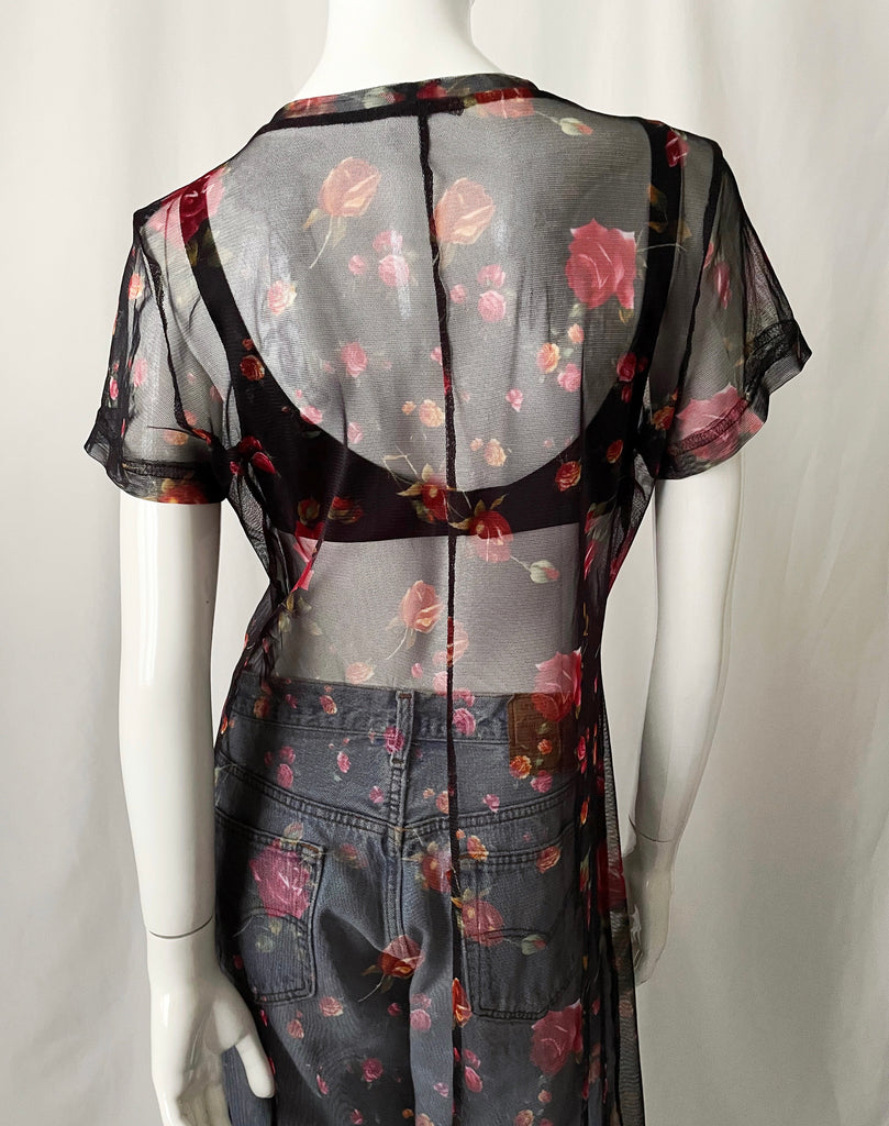 Vintage Floral Sheer Maxi Dress Cgv Shop
